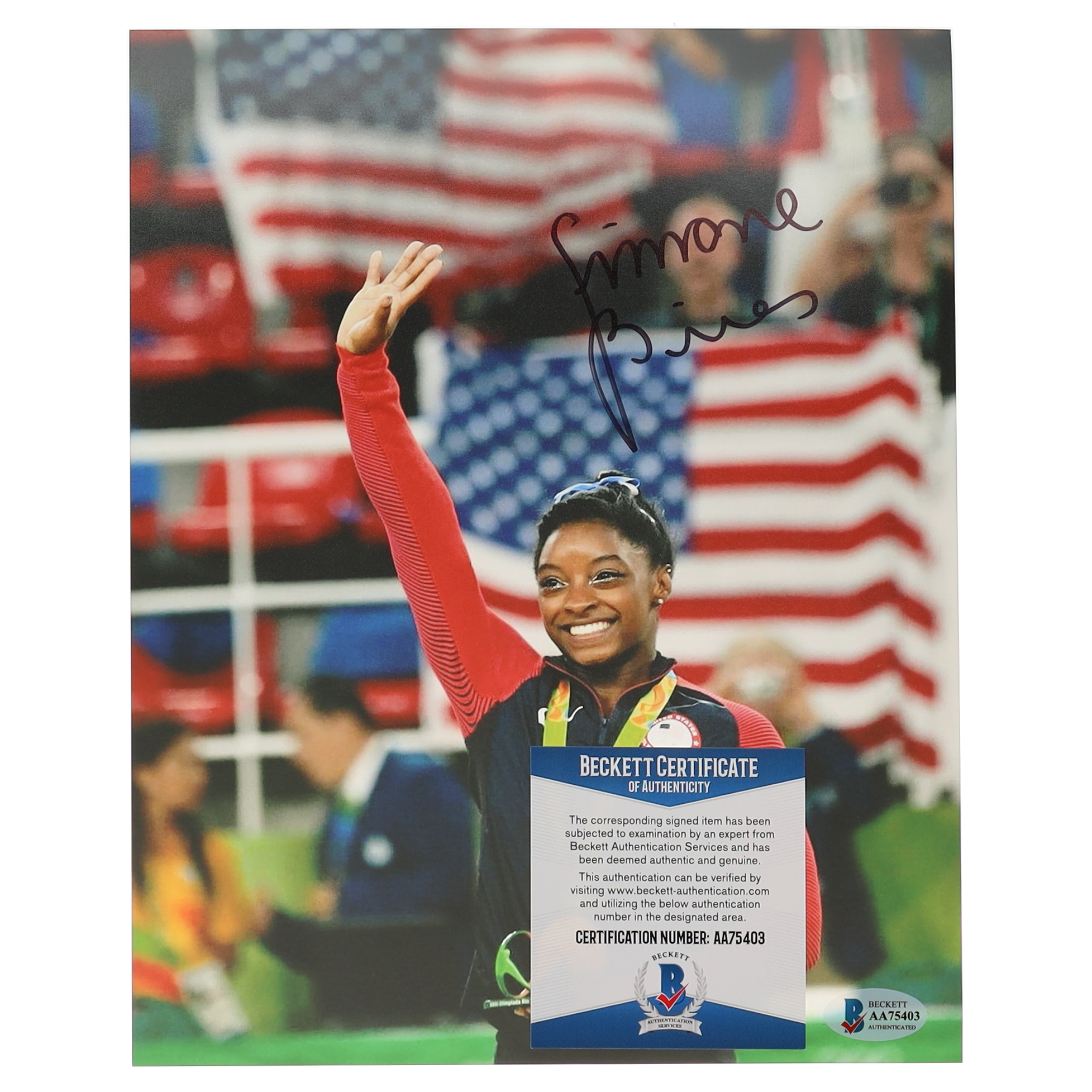 Simone Biles Signed 8x10 Photo (Beckett) | Pristine Auction