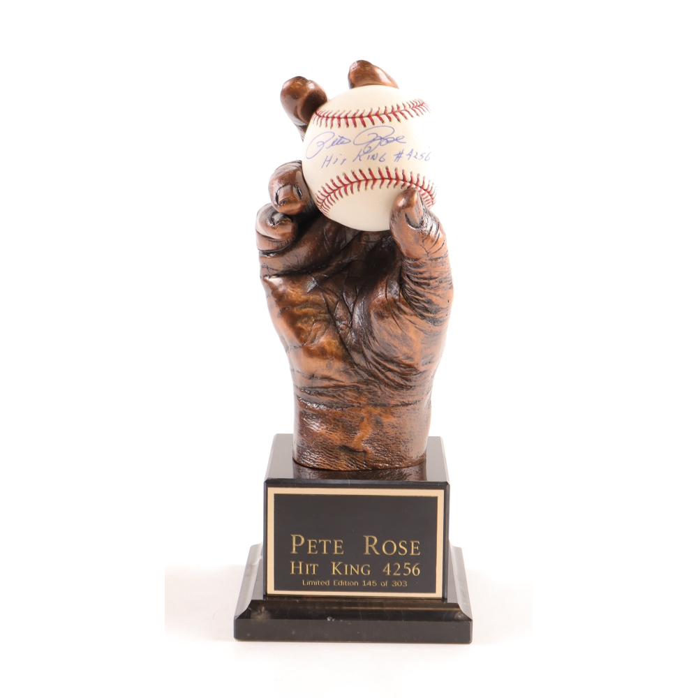 Pete Rose Signed OML Baseball With LE Custom Hand Display Inscribed ...