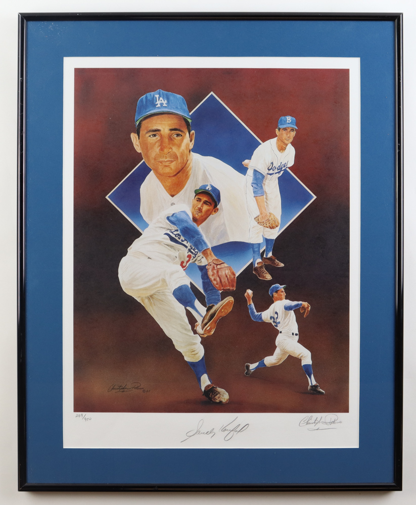 Sandy Koufax Signed LE Dodgers Custom Framed Lithograph Display (CAS ...