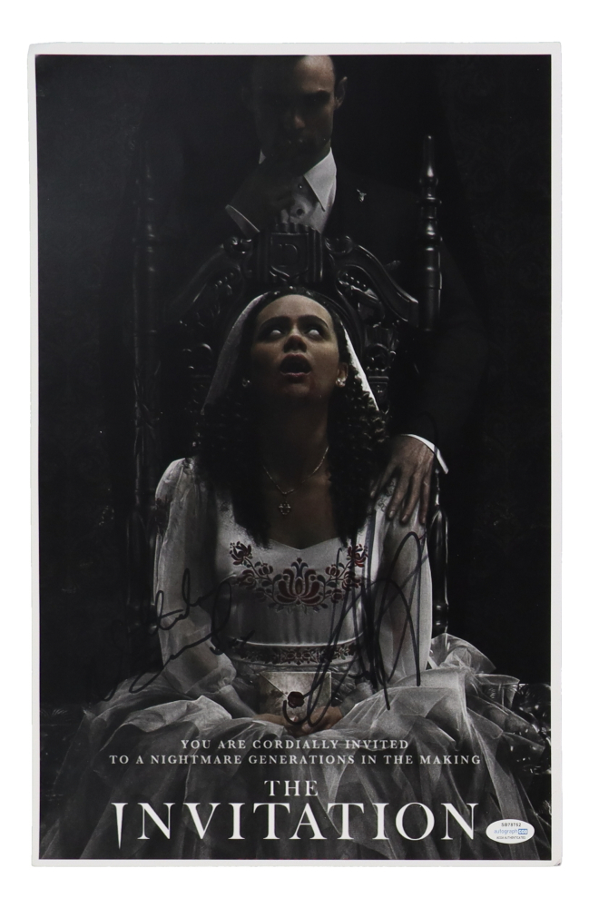 Nathalie Emmanuel & Thomas Doherty Signed "The Invitation" 11x17 Photo ...