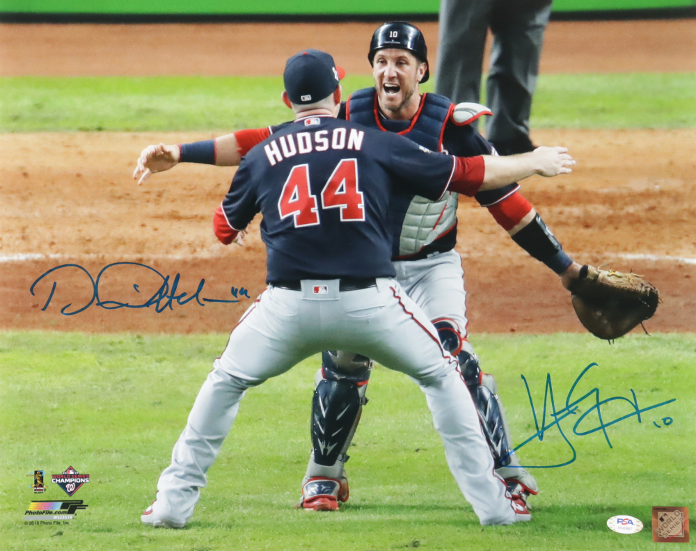 Daniel Hudson & Yan Gomes Signed Nationals 16x20 Photo (PSA) | Pristine ...