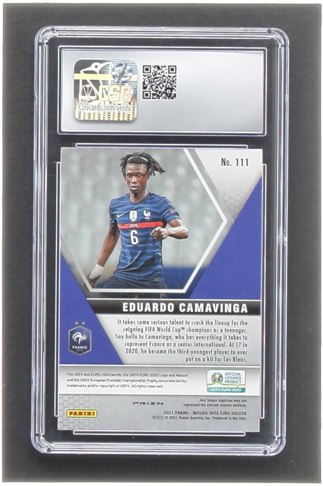 Eduardo Camavinga 2020-21 Panini Mosaic UEFA Euro Mosaic Red #111 (CSG 8) | Pristine Auction