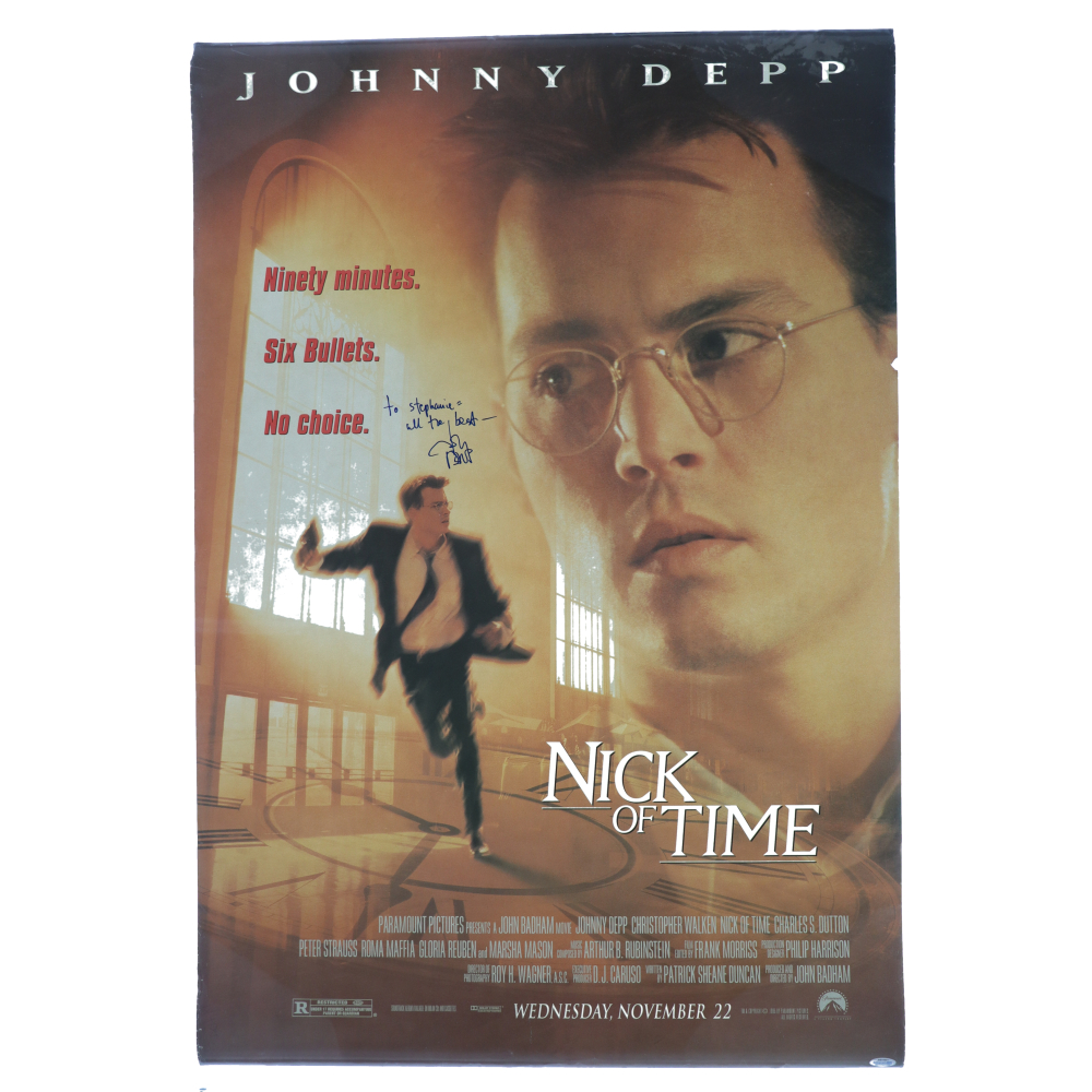 Johnny Depp Signed "Nick of Time" 27x40 Movie Poster Inscribed "All the ...