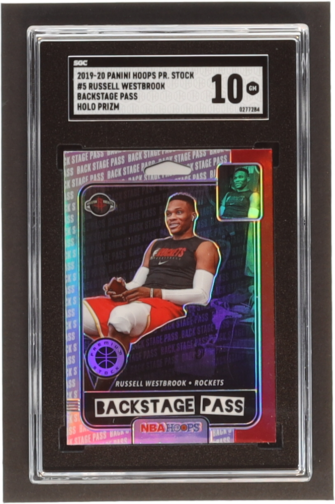 Russell Westbrook 2019-20 Hoops Premium Stock Back Stage Pass Holo #5 ...