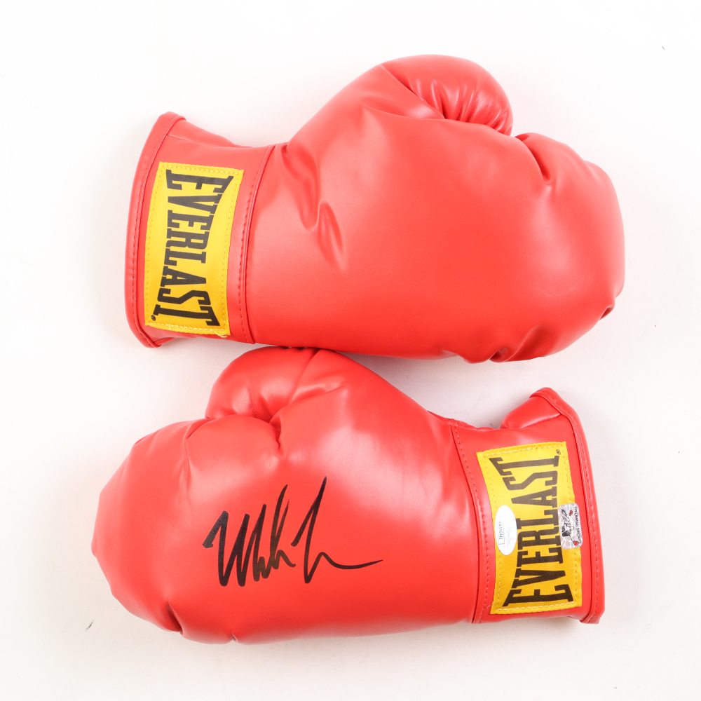Mike Tyson Signed Everlast Boxing Glove Set with Display Case (JSA ...