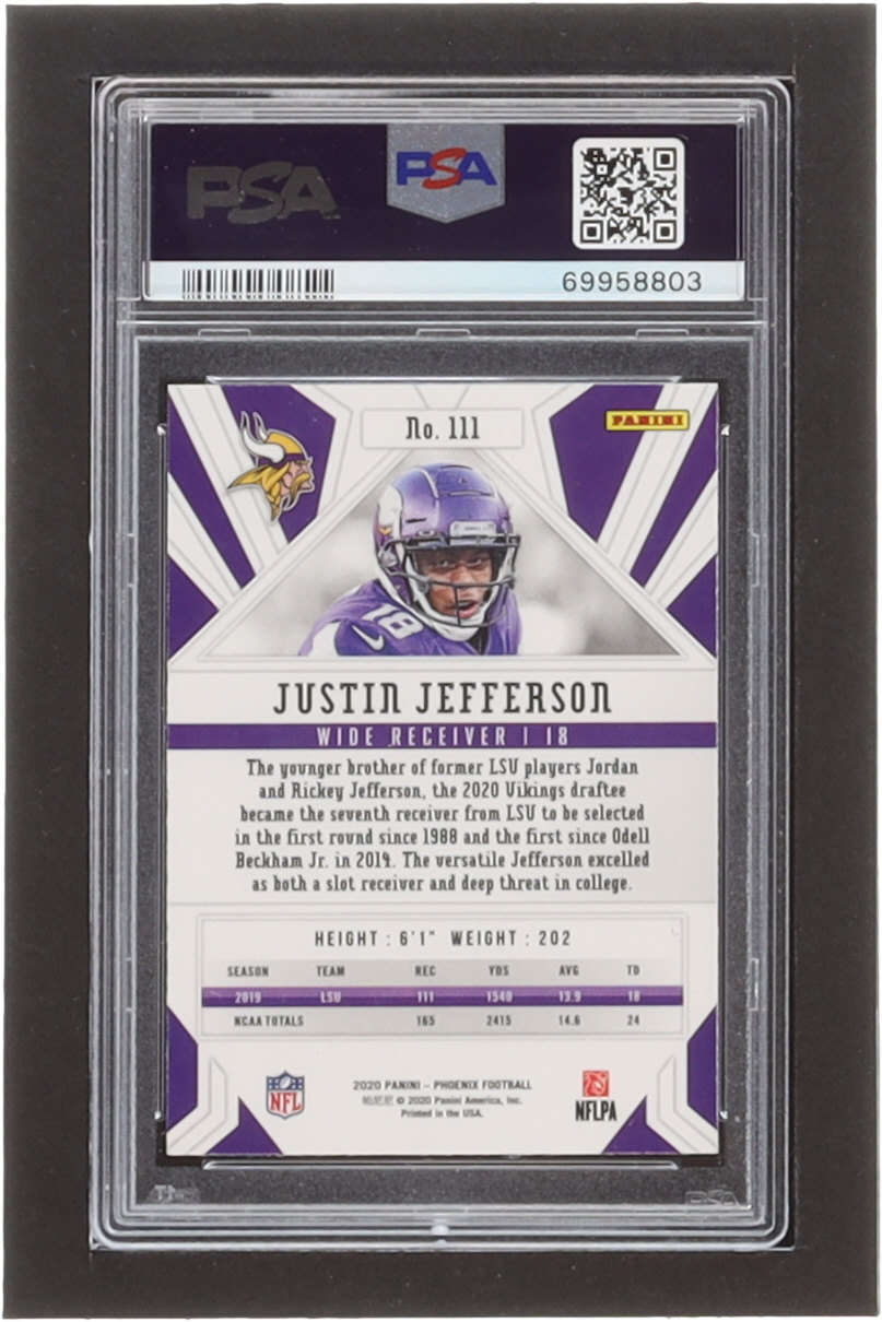 Justin Jefferson 2020 Panini Phoenix Fire Burst #111 RC (PSA 10 ...