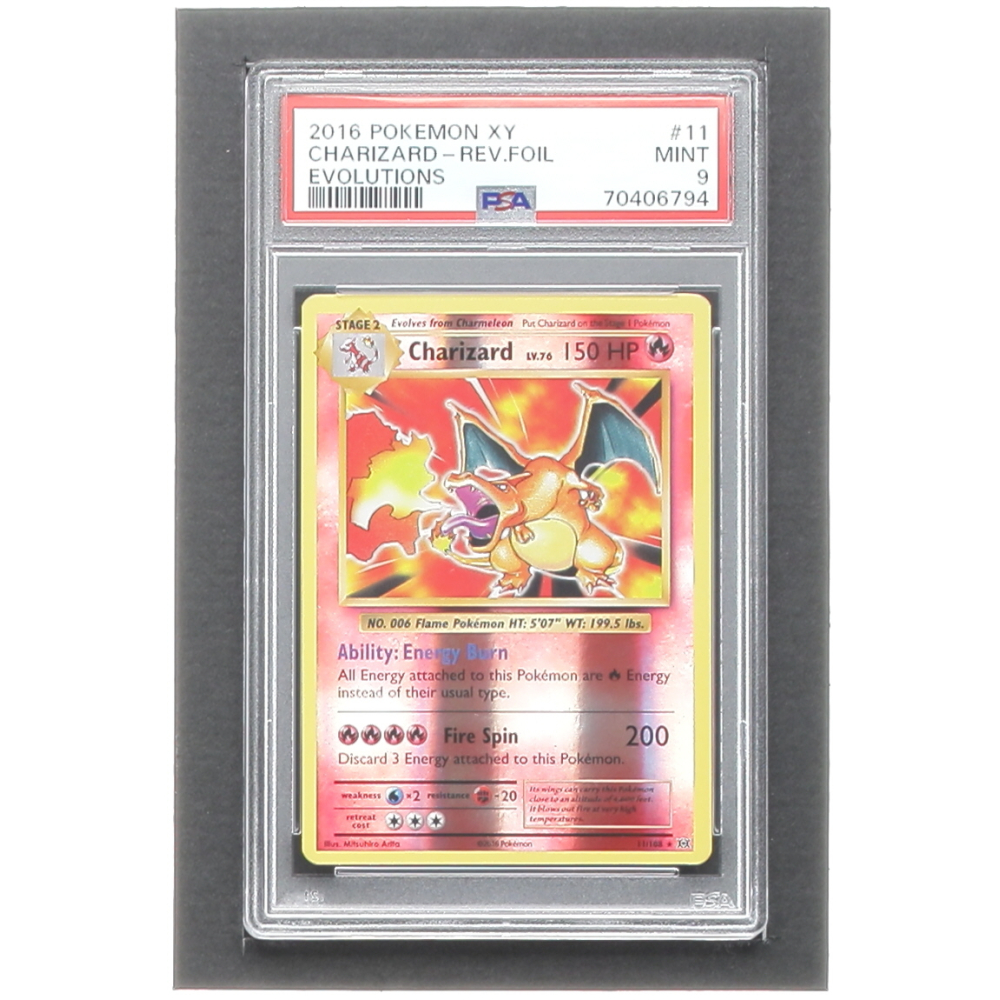 Charizard Pokemon 2016 Evolutions #11 Reverse Holo (PSA 9) | Pristine ...