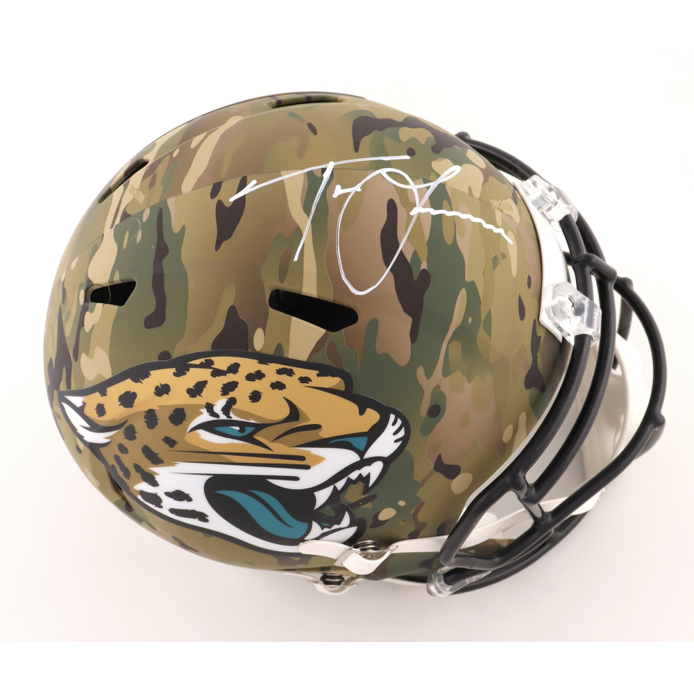 Trevor Lawrence Signed Jaguars Full-Size Camo Alternate Speed Helmet ...
