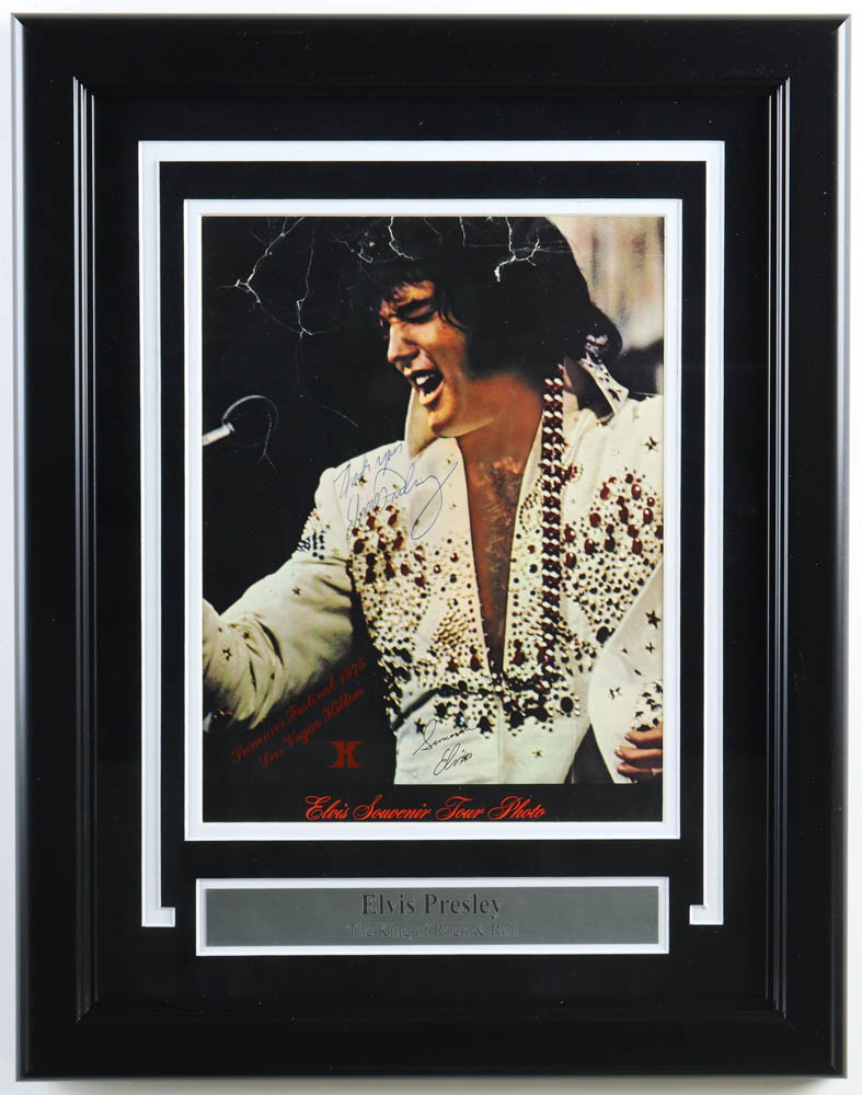 Elvis Presley Signed Custom Framed Photo Inscribed "Thank You" (JSA ...