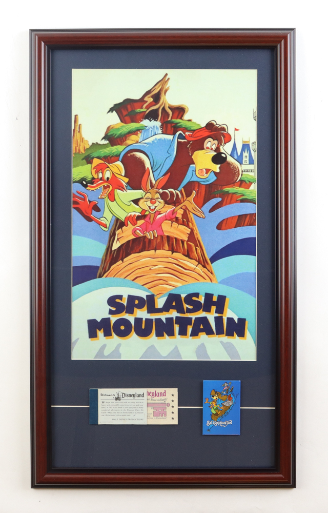 Disneyland "Splash Mountain" Custom Framed Print Display with Vintage ...