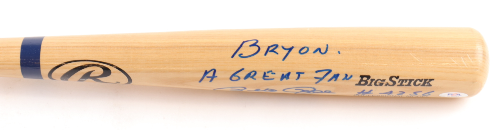 Pete Rose Signed Rawlings Pro Baseball Bat Inscribed "A Great Fan ...