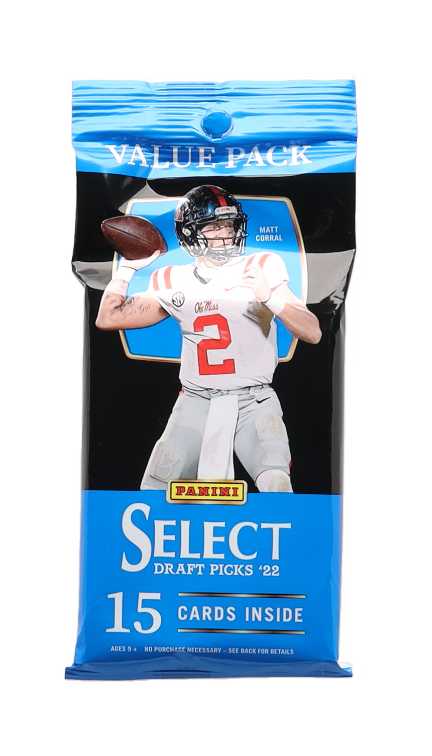 2022 Panini Select Draft Picks Football Jumbo Value Pack with (15 ...