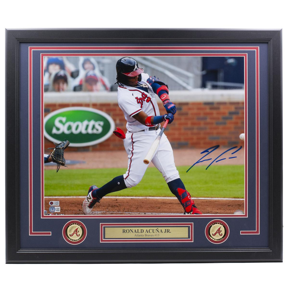Ronald Acuna Jr. Signed Braves Custom Framed Photo (Beckett & Acuna Jr ...