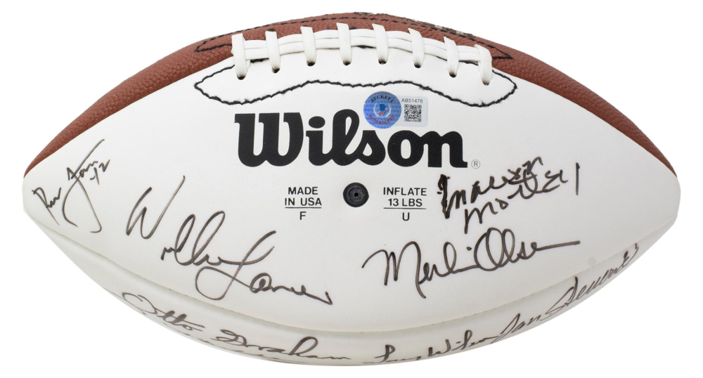 NFL Hall of Famers Football Signed By (11) with Walter Payton, Larry ...