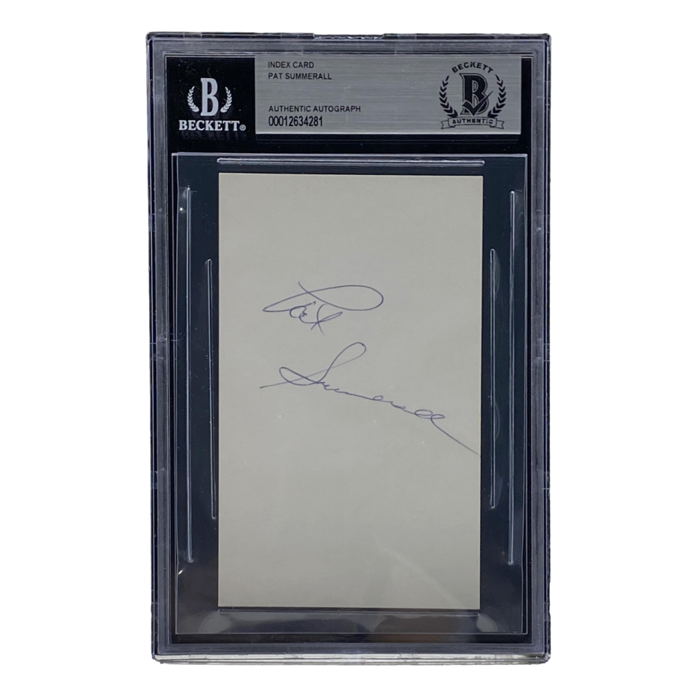 Pat Summerall Signed Index Card (BAS) | Pristine Auction
