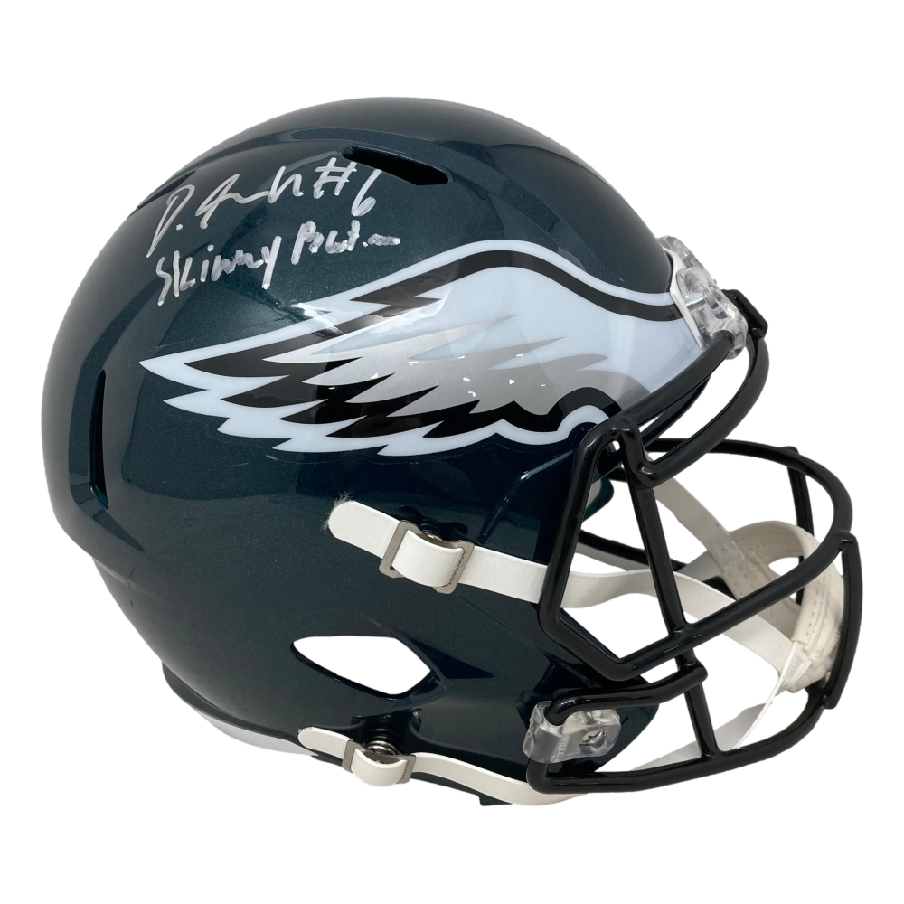 DeVonta Smith Signed Eagles Full-Size Speed Helmet Inscribed "Skinny ...