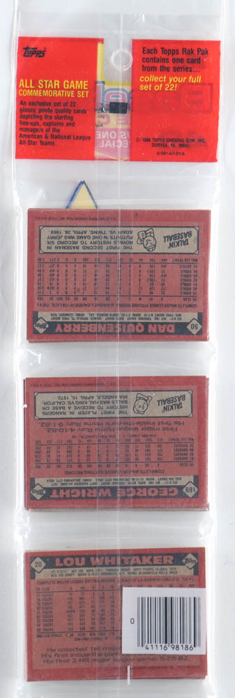1986 Topps Baseball Picture Cards Rack Pack with (49) Cards | Pristine ...