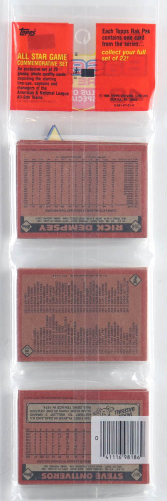1986 Topps Baseball Picture Cards Rack Pack with (49) Cards | Pristine ...