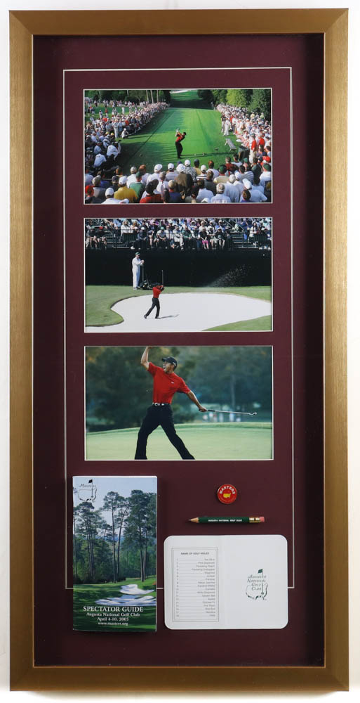 Tiger Woods Custom Framed Photo Display with 2005 Original Masters ...