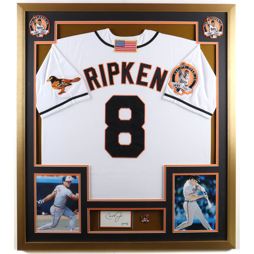 Cal Ripken Jr. Signed Orioles Custom Framed Cut Display with Ripken Streak Pin (PSA) | Pristine ...