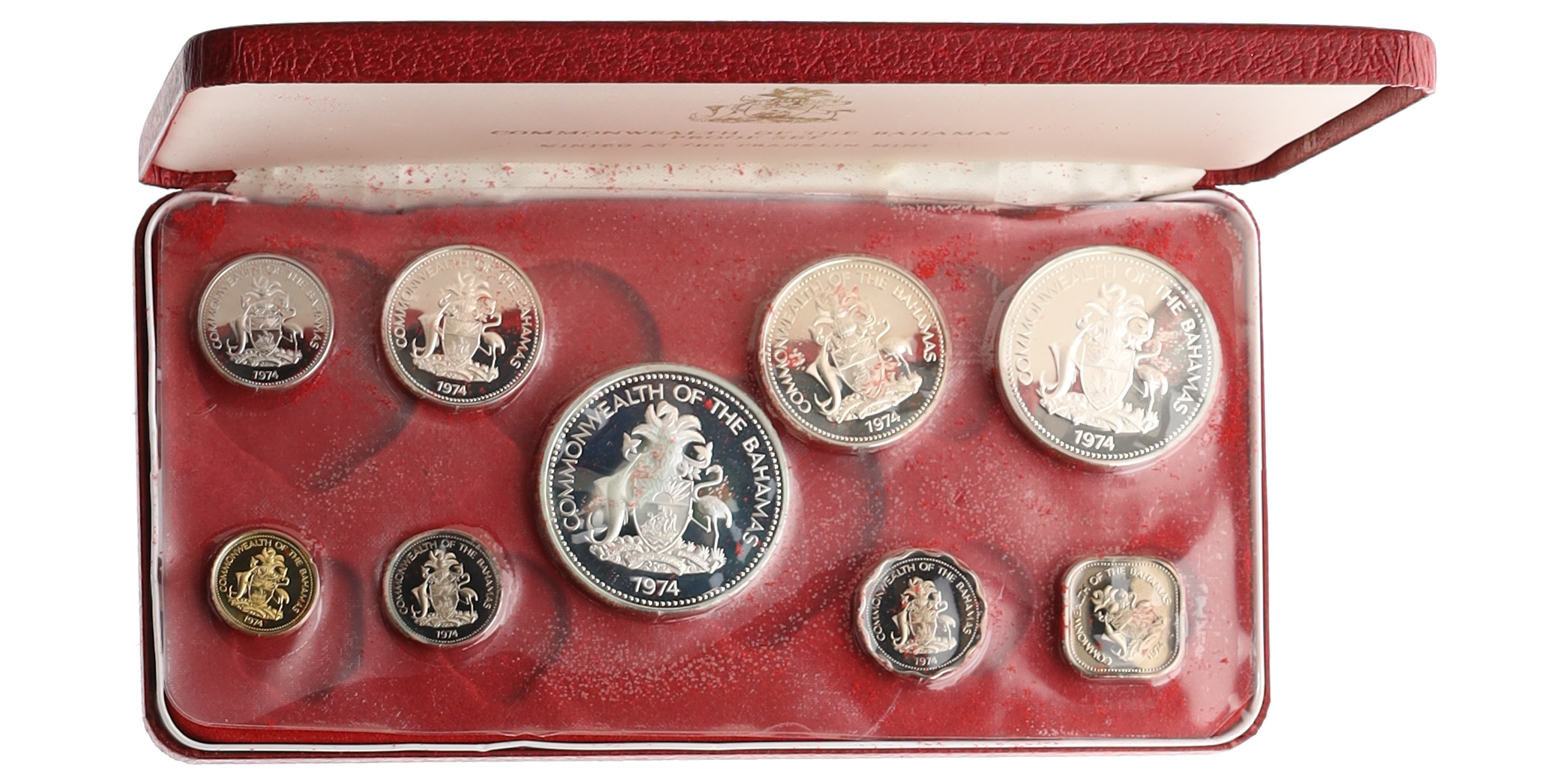 1974 The Franklin Mint Commonwealth of the Bahamas Proof Set with (9 ...