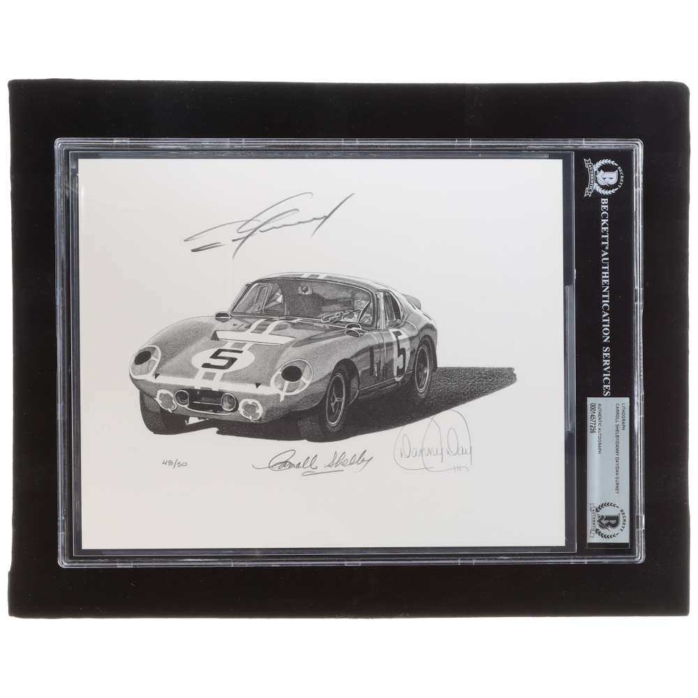 Carrol Shelby, Danny Day & Dan Gurney Signed LE 8x10 Photo (BGS ...