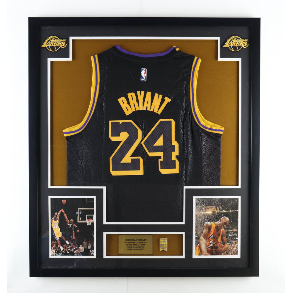 Kobe Bryant Custom Framed Lakers Jersey Display with Lakers Mini Metal ...