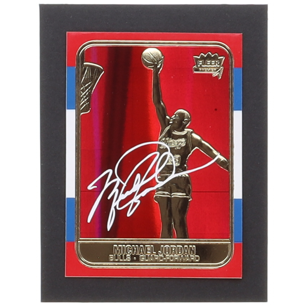 Michael Jordan 1998 Fleer Rookie 23KT Gold Card Red Holo Refractor ...