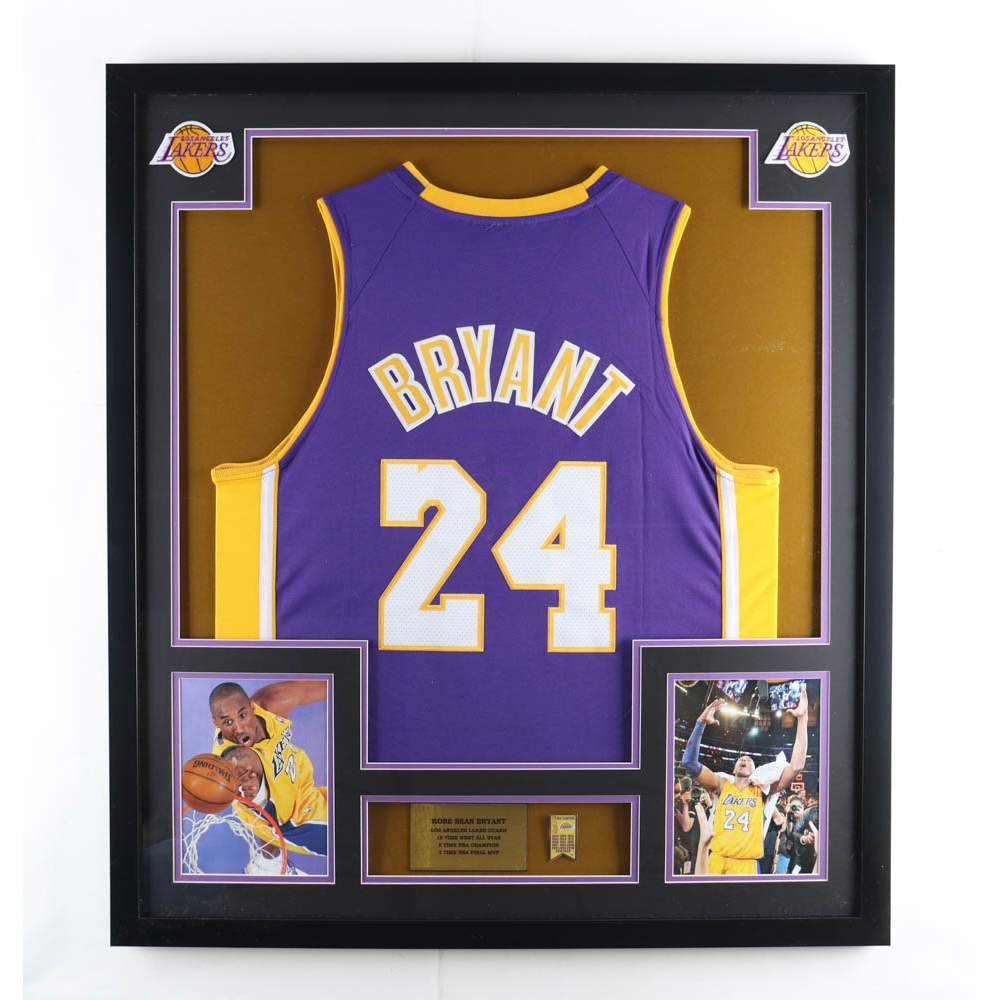 Kobe Bryant Custom Framed Lakers Jersey Display with Lakers Mini Metal ...