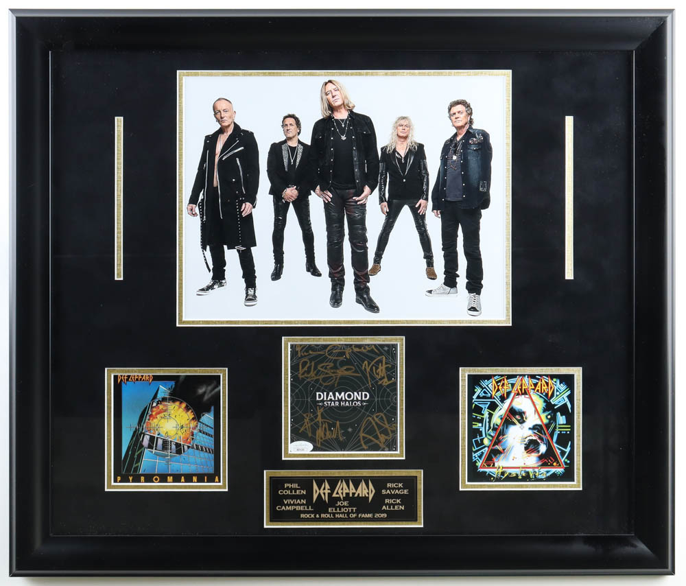 Def Leppard Custom Framed Photo Display Band-Signed by (5) with Joe ...