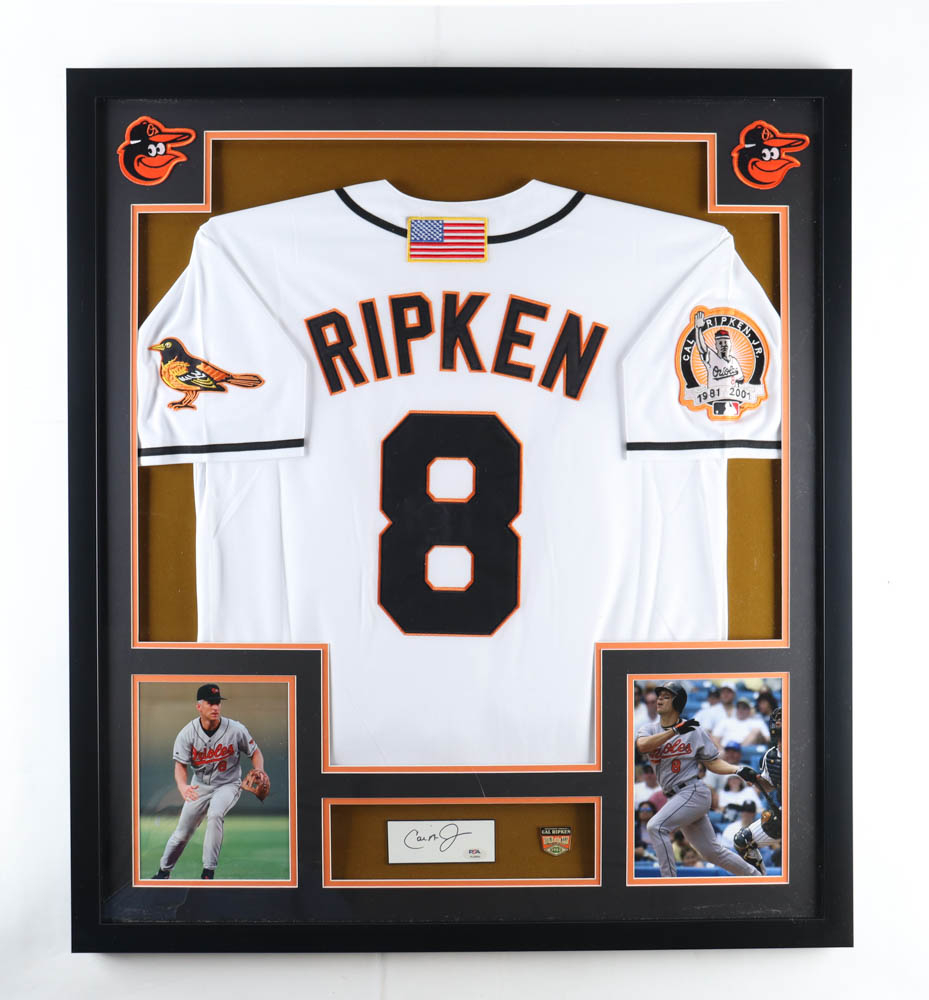 Cal Ripken Jr. Signed Orioles Custom Framed Cut Display with Rookie of ...