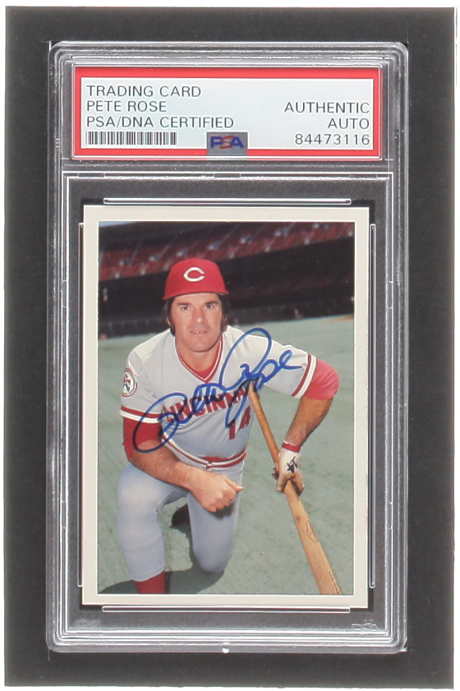 Pete Rose Signed 1985 Topps Rose #119 / On One Knee (PSA) | Pristine ...