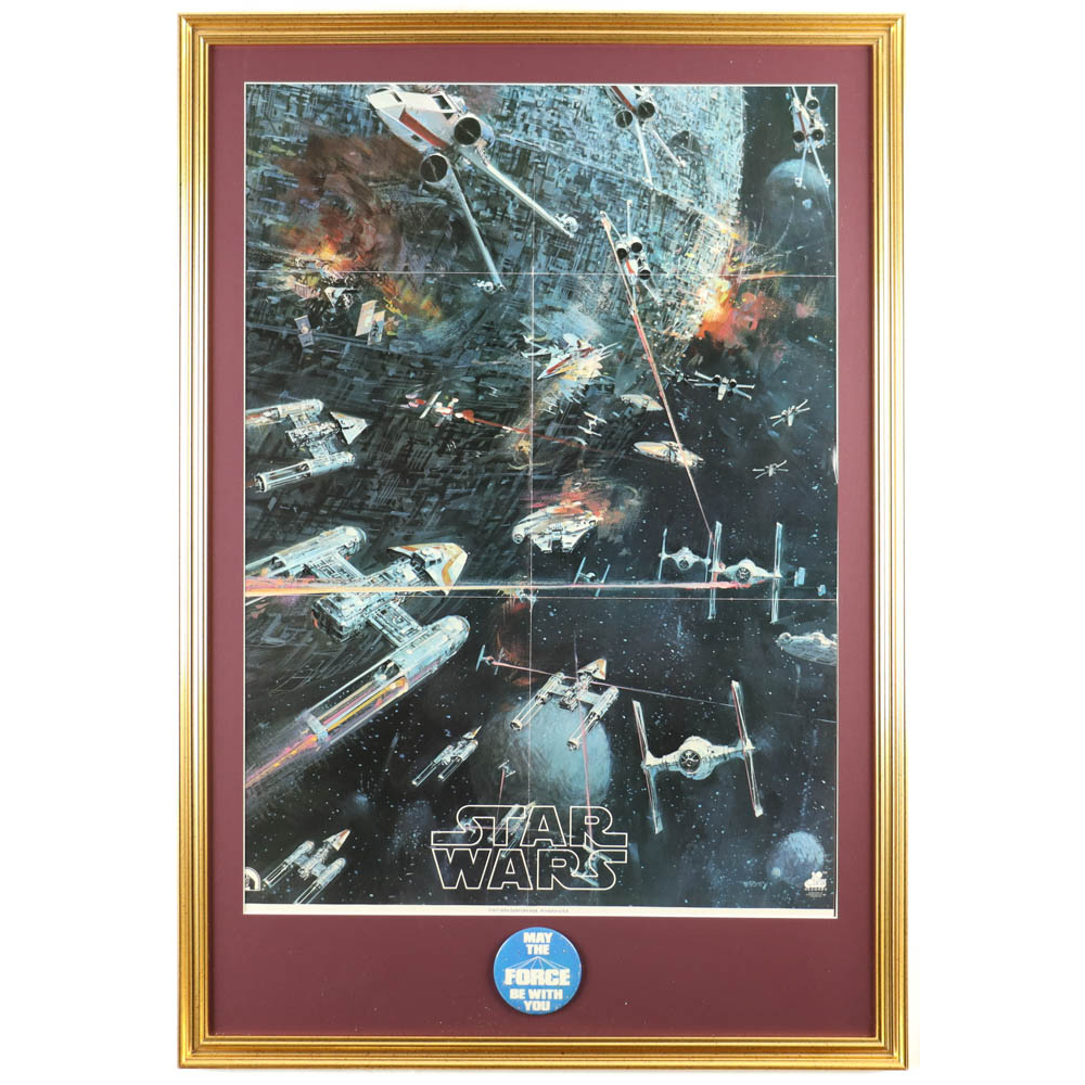 1977 "Star Wars" Custom Framed Promotional Only Poster with "May the ...