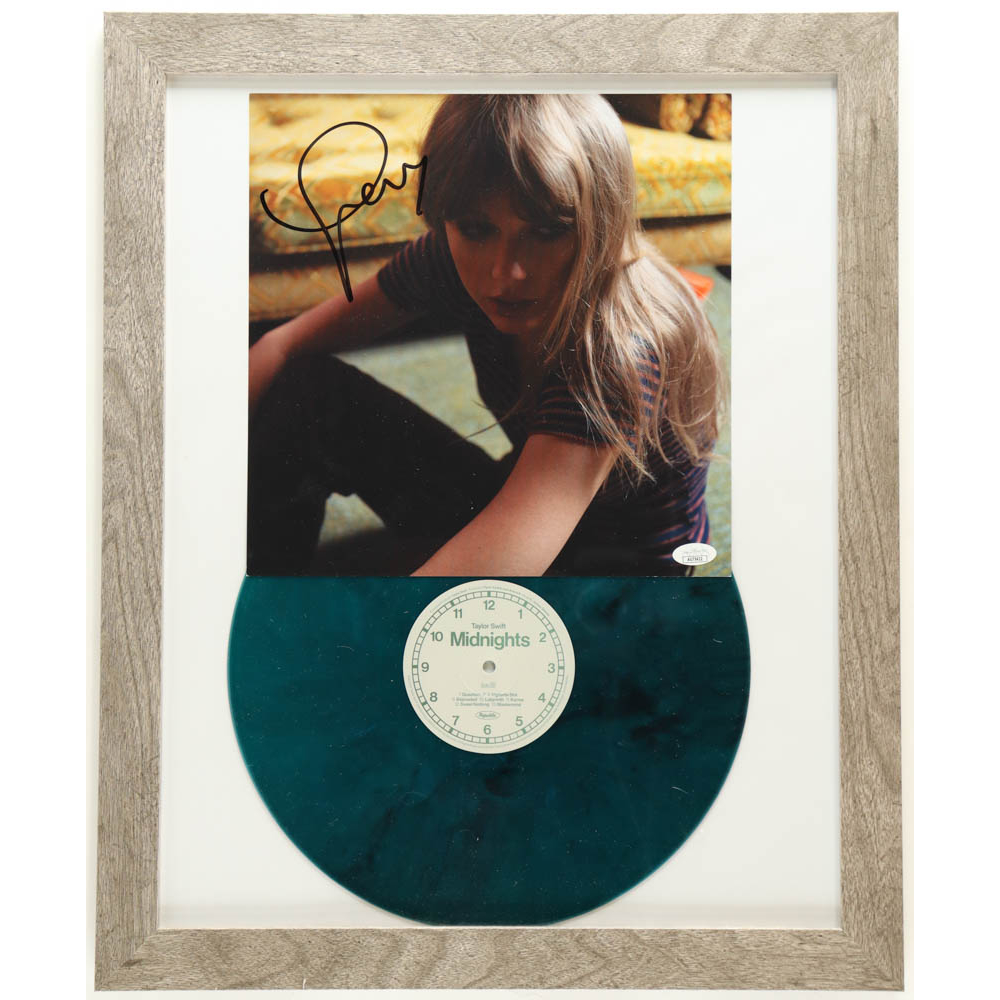 Taylor Swift Signed Custom Framed "Midnights" Vinyl Album Cover Display ...
