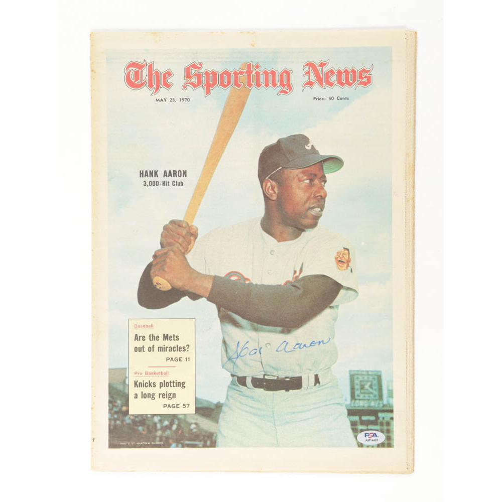 Hank Aaron Signed 1970 "The Sporting News" Newspaper (PSA) | Pristine ...