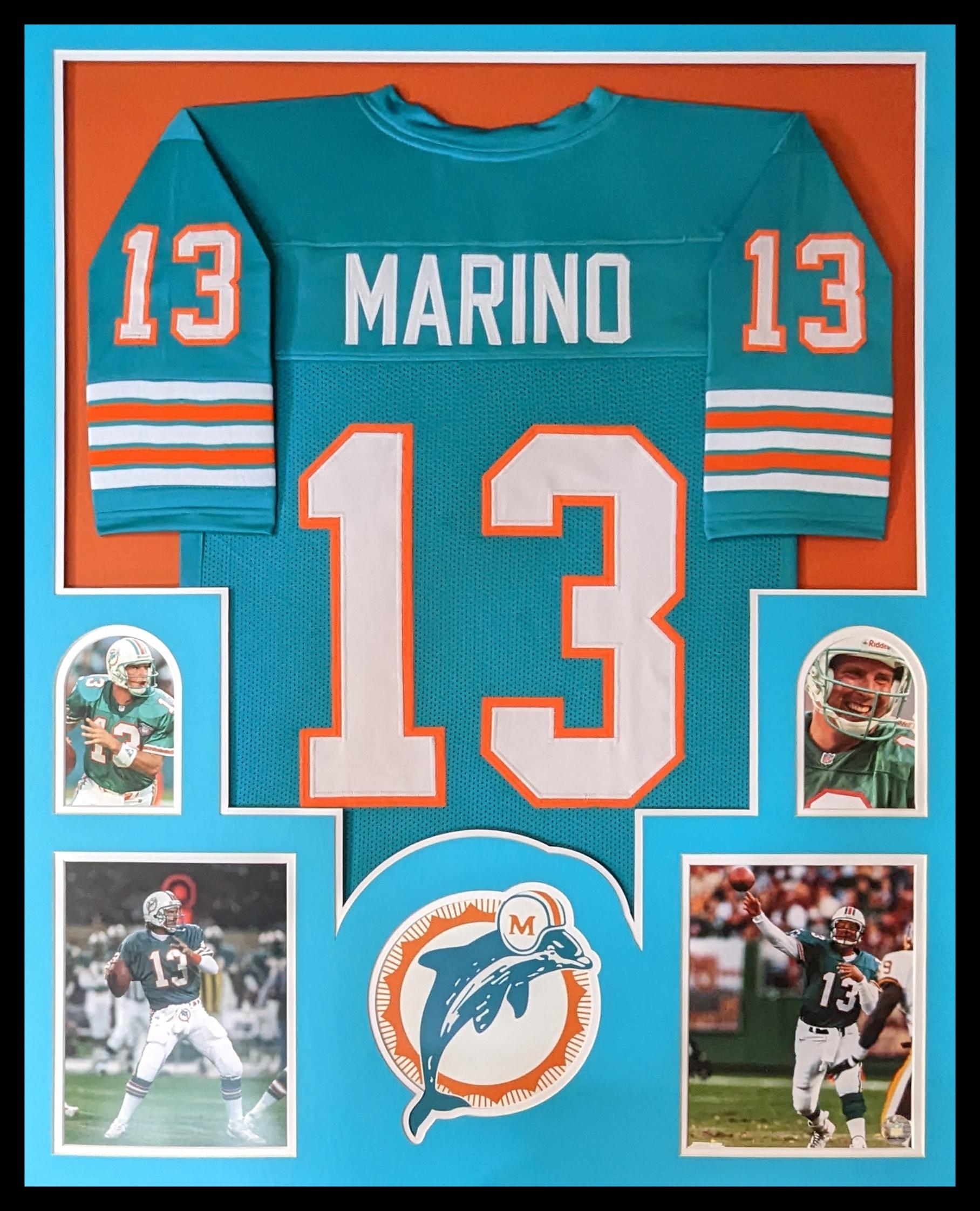 Dan Marino Unsigned Custom Framed Jersey Display | Pristine Auction
