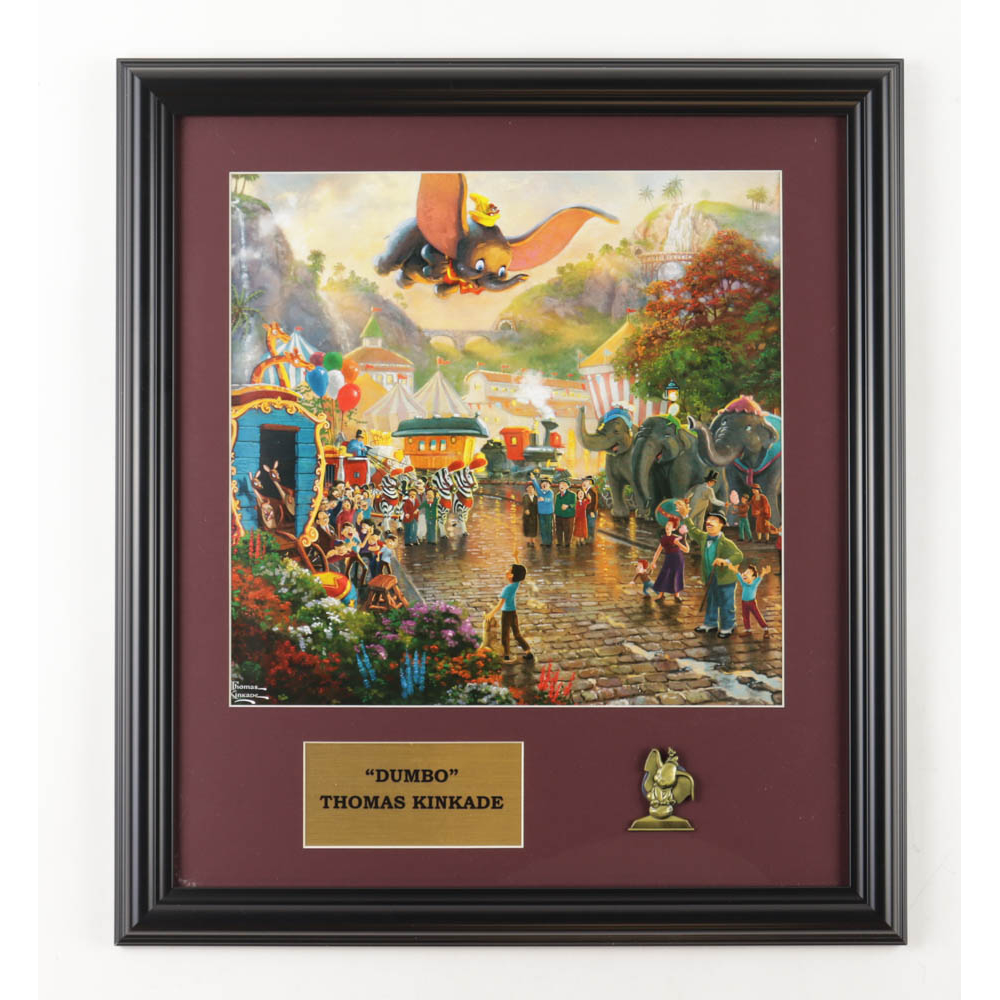 Thomas Kinkade "Dumbo" Custom Framed Print Display With Dumbo Movie Pin ...