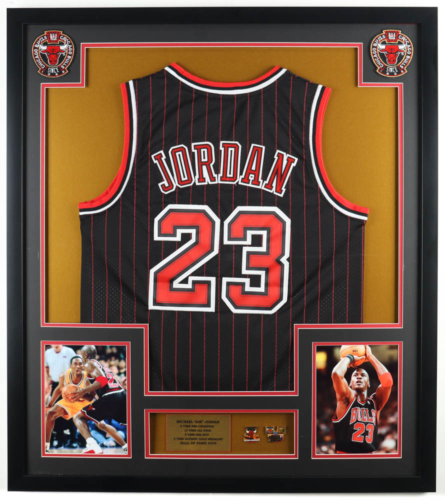 Michael Jordan Bulls Custom Framed Jersey Display with 1996 Conference ...