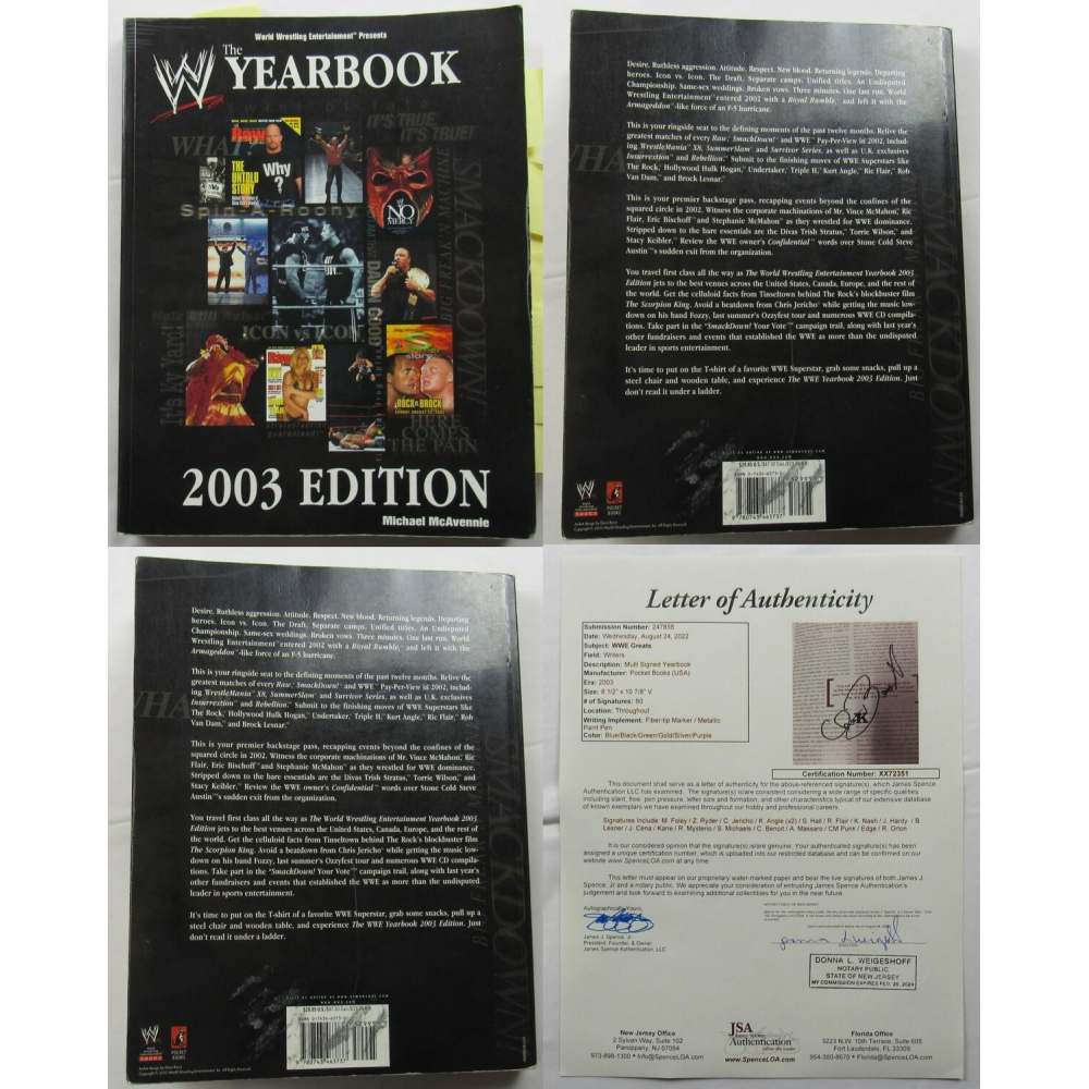 WWE Softcover Year Book Signed By (80) with John Cena, Trish Stratus ...