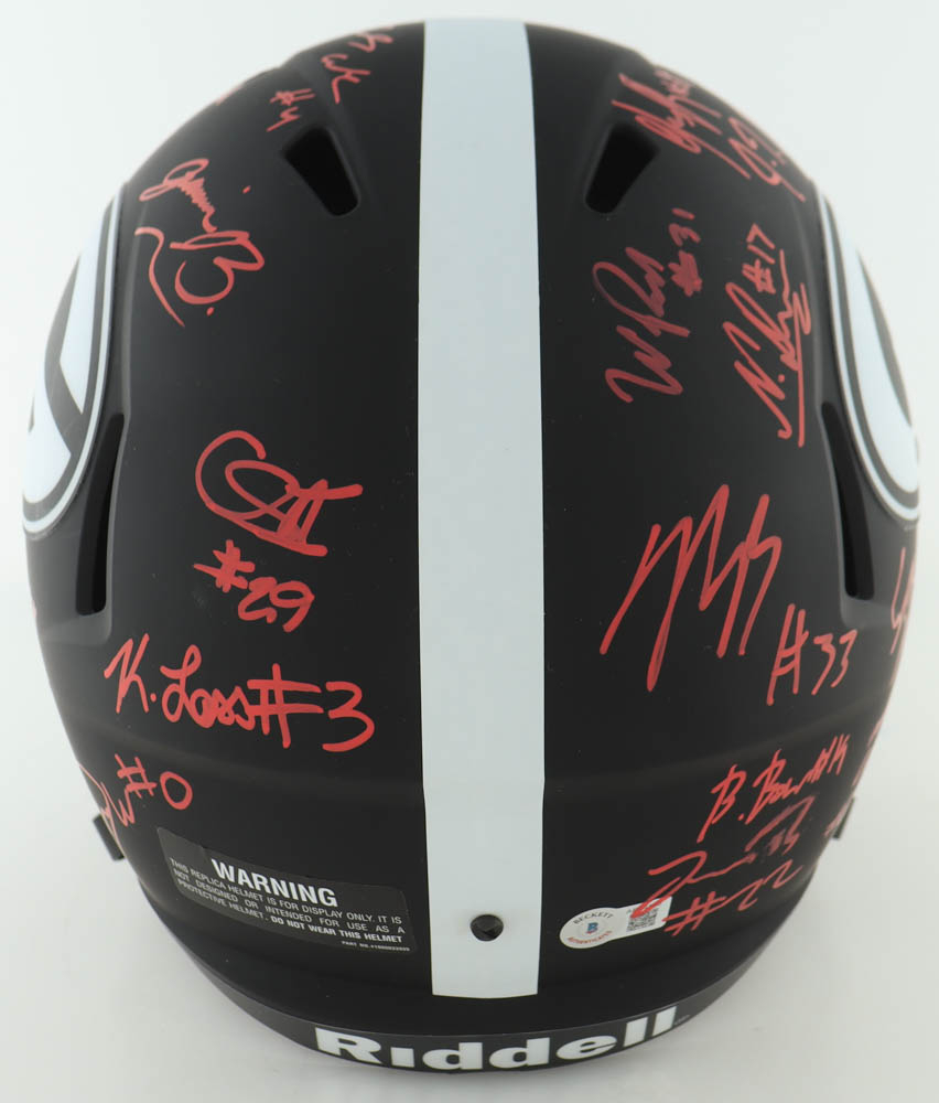 Georgia Bulldogs 2021 National Champions Full-Size Speed Helmet Signed ...