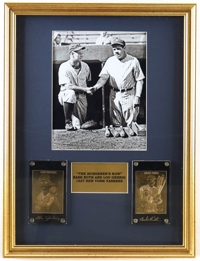Babe Ruth & Lou Gehrig "The Murder's Row" Yankees Custom Framed Photo ...