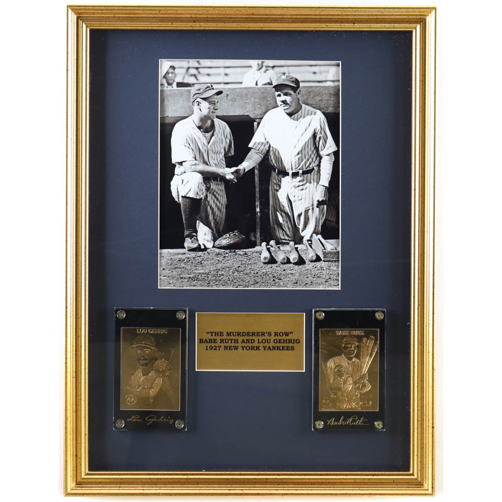 Babe Ruth & Lou Gehrig "The Murder's Row" Yankees Custom Framed Photo ...