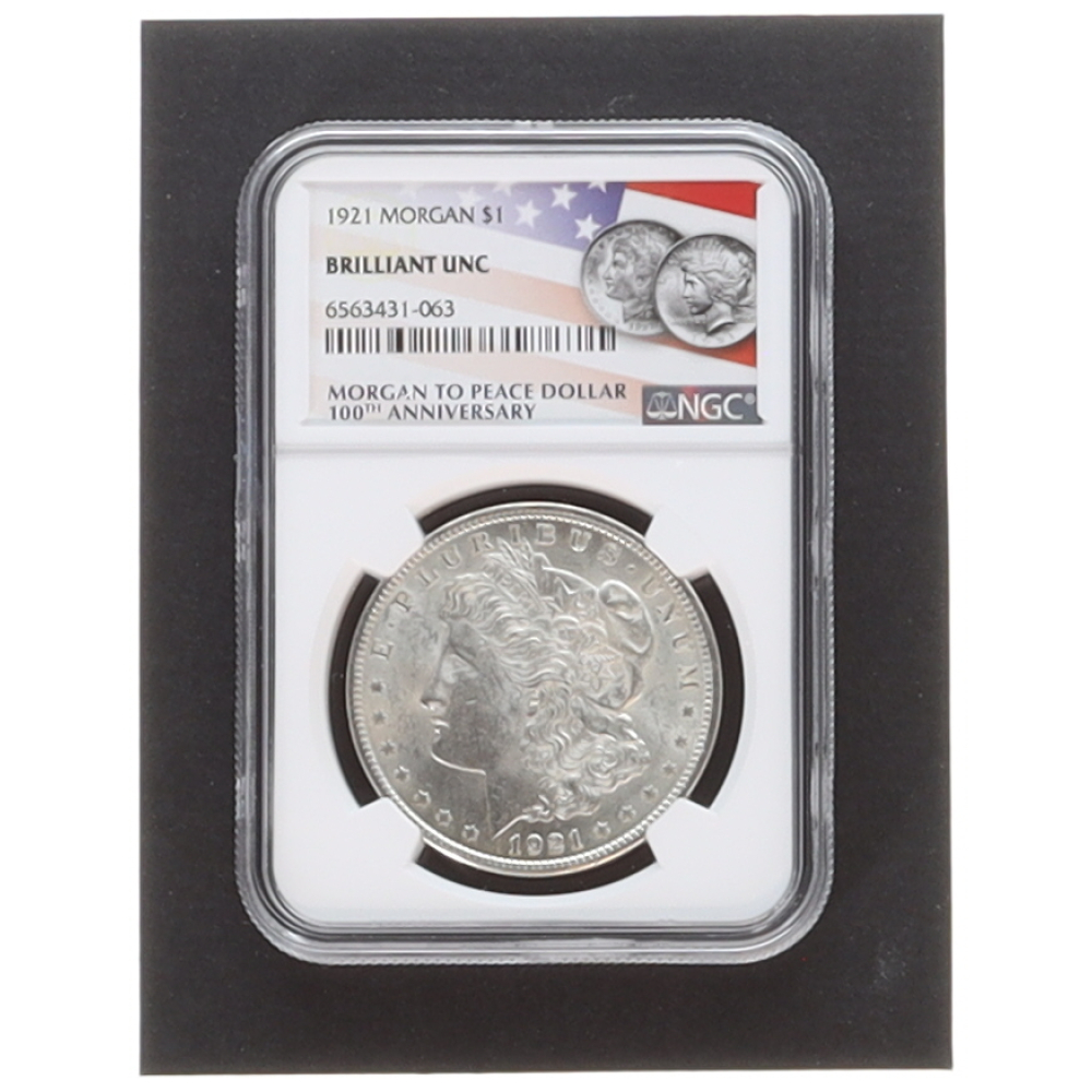 1921 Morgan $1 One Dollar Silver Coin (NGC Brilliant UNC) | Pristine ...