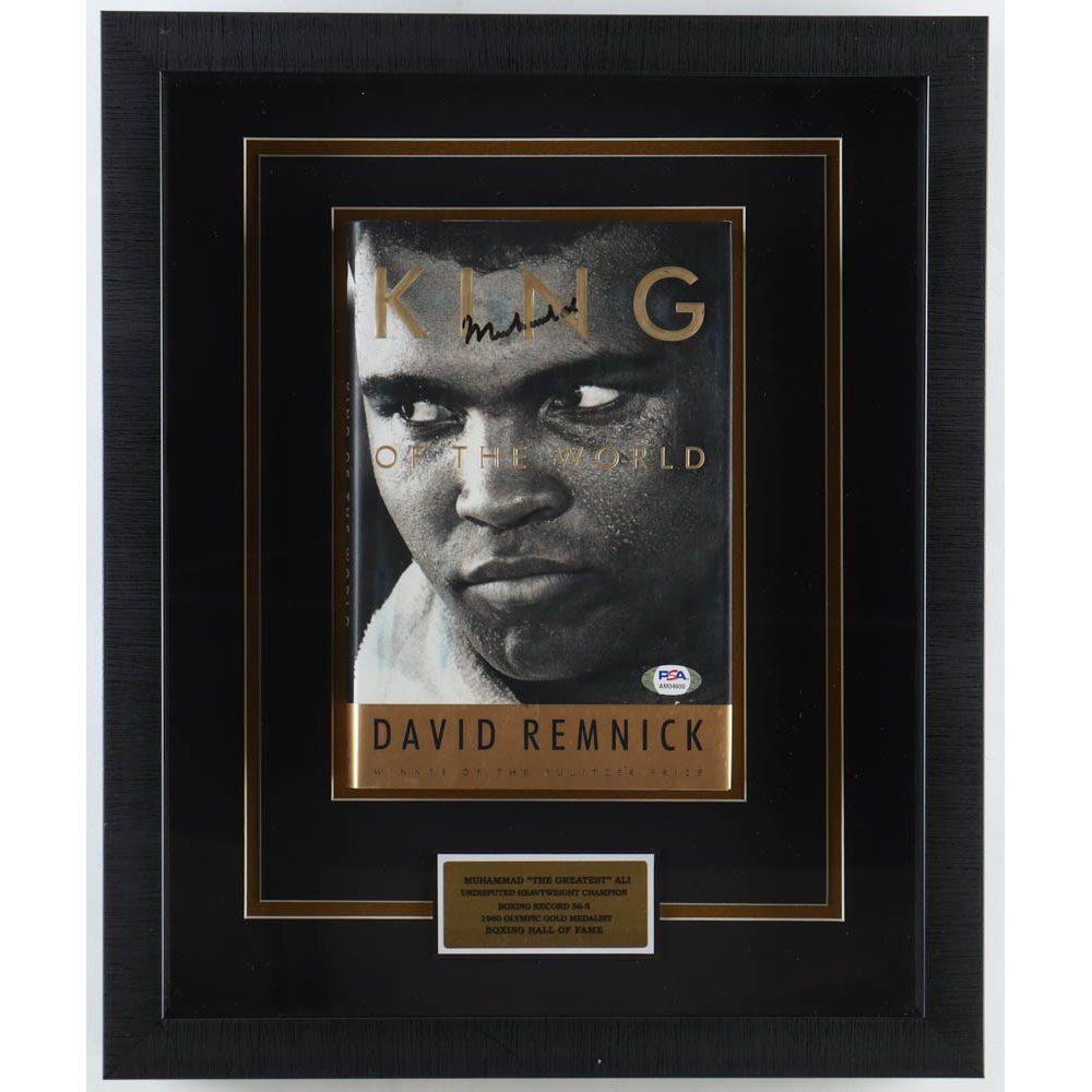 Muhammad Ali Signed "King of The World" Custom Shadowboxed Hardcover ...
