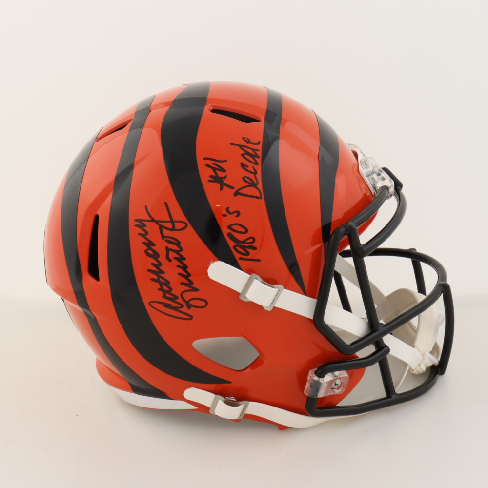 Anthony Munoz Signed Bengals Full-Size Speed Helmet Inscribed "1980's ...
