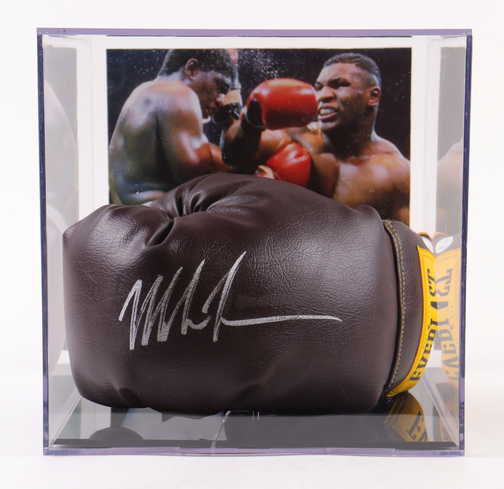 Mike Tyson Signed Everlast Boxing Glove with Photo Display Case (JSA ...