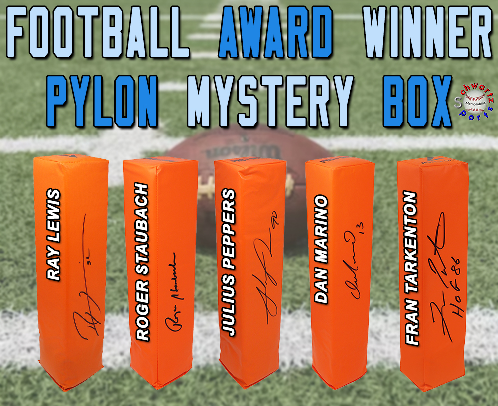 Schwartz Sports Football AWARD WINNER Signed Endzone Pylon Mystery Box ...