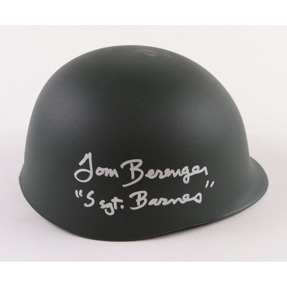 Tom Berenger Signed "Platoon" Vietnam Era Replica Army Helmet Inscribed ...