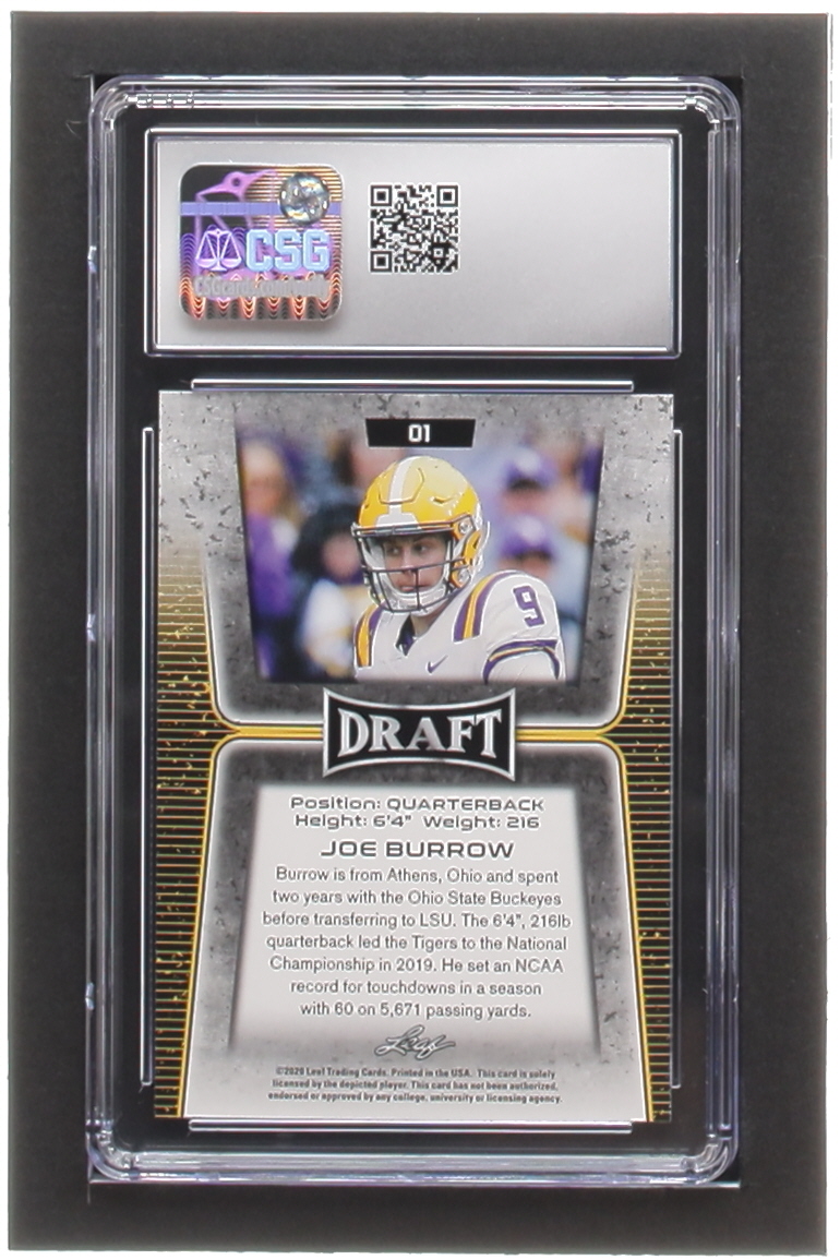 Joe Burrow 2020 Leaf Draft #1 (CSG 10) | Pristine Auction