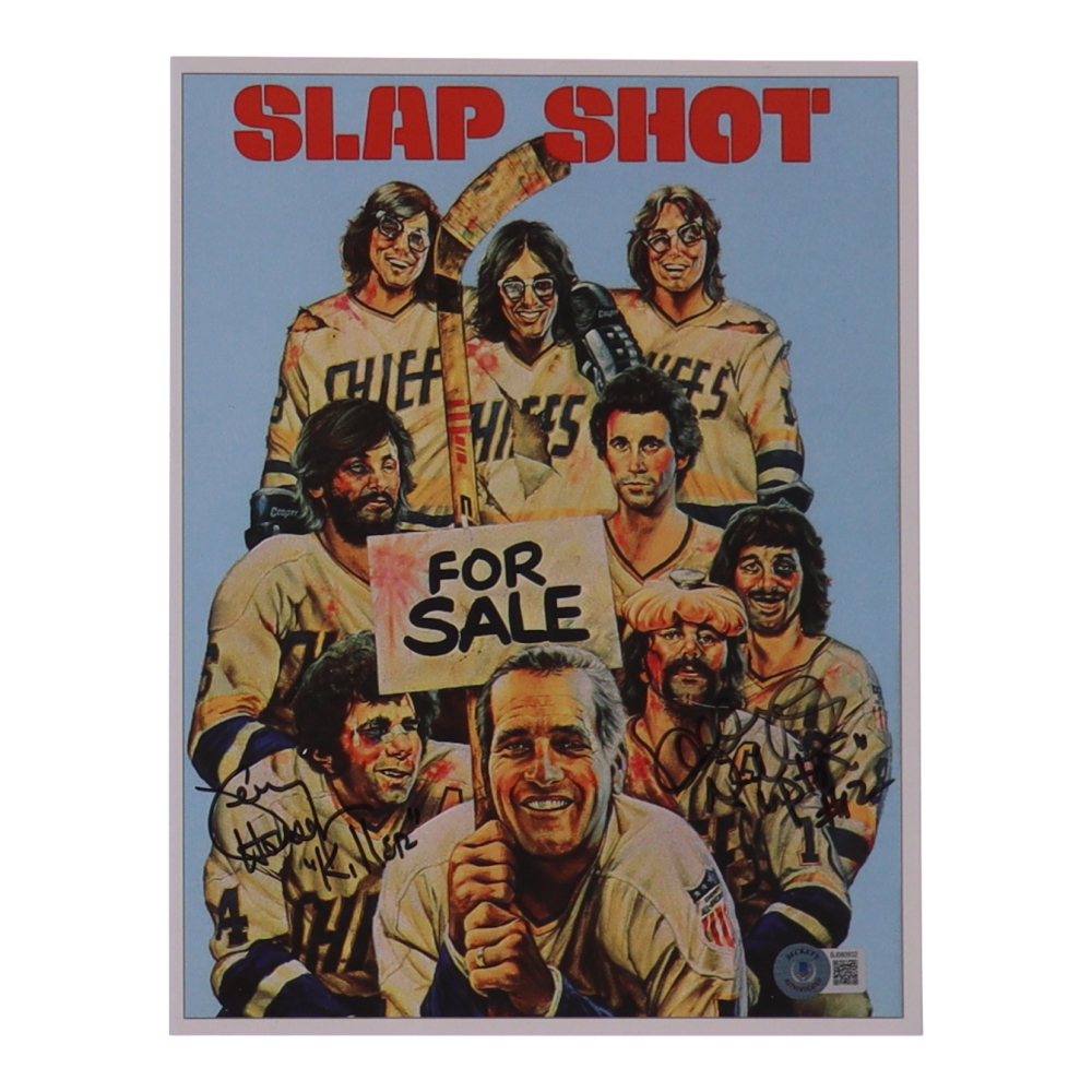Jerry Houser & Allan Nicholls Signed "Slap Shot" 8x10 Photo Inscribed ...